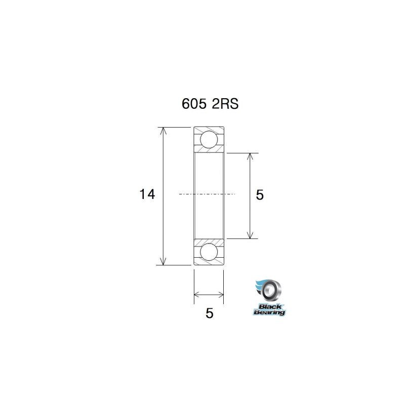 Roulement B5 - BLACKBEARING - 605 2rs